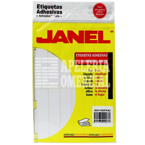 Papelería Comercial - ETIQUETAS AUTOADHERIBLES BLANCAS JANEL FILE #20 Papelería Comercial - ETIQUETAS AUTOADHERIBLES BLANCAS JANEL FILE #20